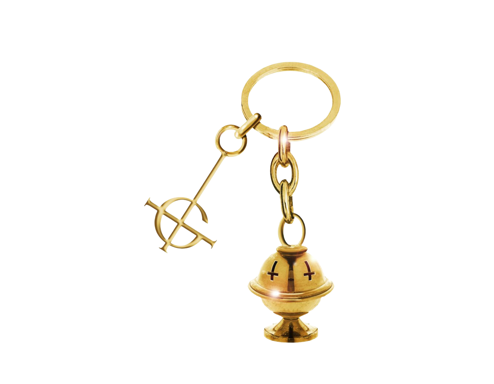 Gold Grucifix & Thurible Keychain – Ghost